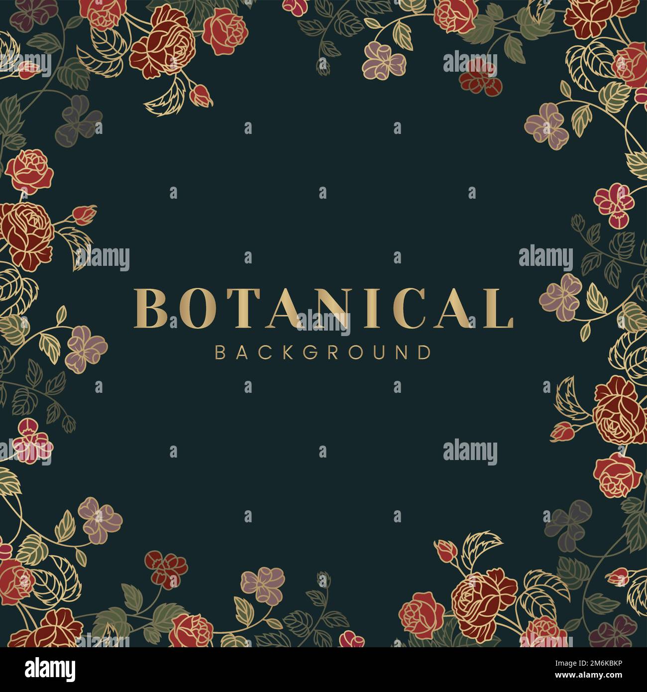 Botanical background with floral frame vector Stock Vector Image & Art ...