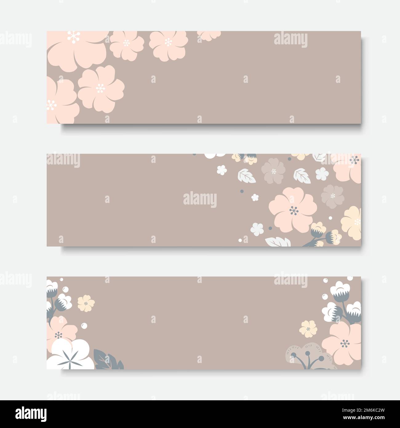 Flowers border rectangle card template vector Stock Vector Image & Art ...