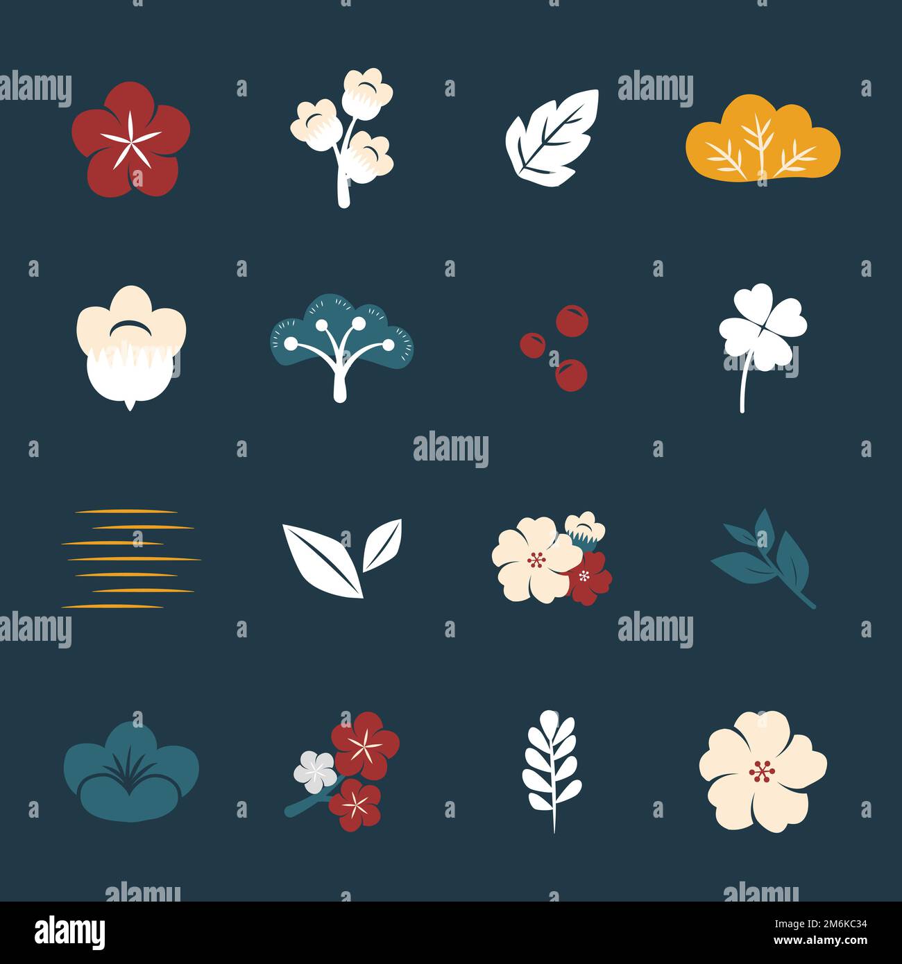 Colorful spring flowers vector collection Stock Vector Image & Art - Alamy