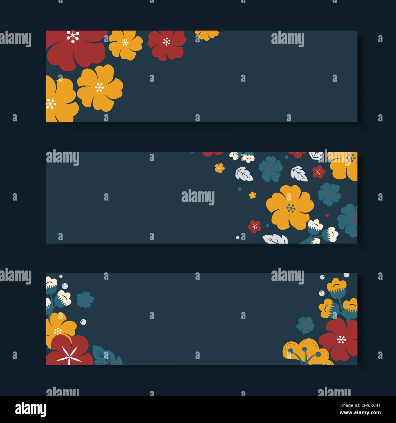 Flowers border rectangle card template vector Stock Vector Image & Art ...