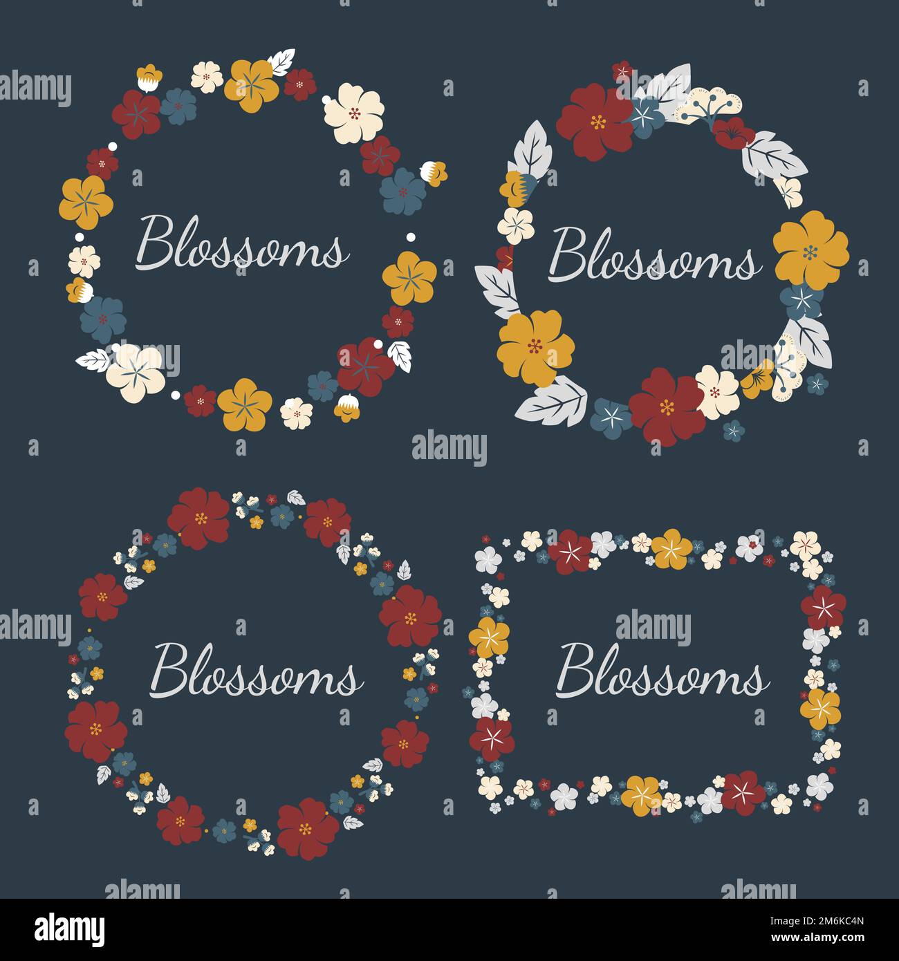 Colorful floral badges vector set Stock Vector Image & Art - Alamy