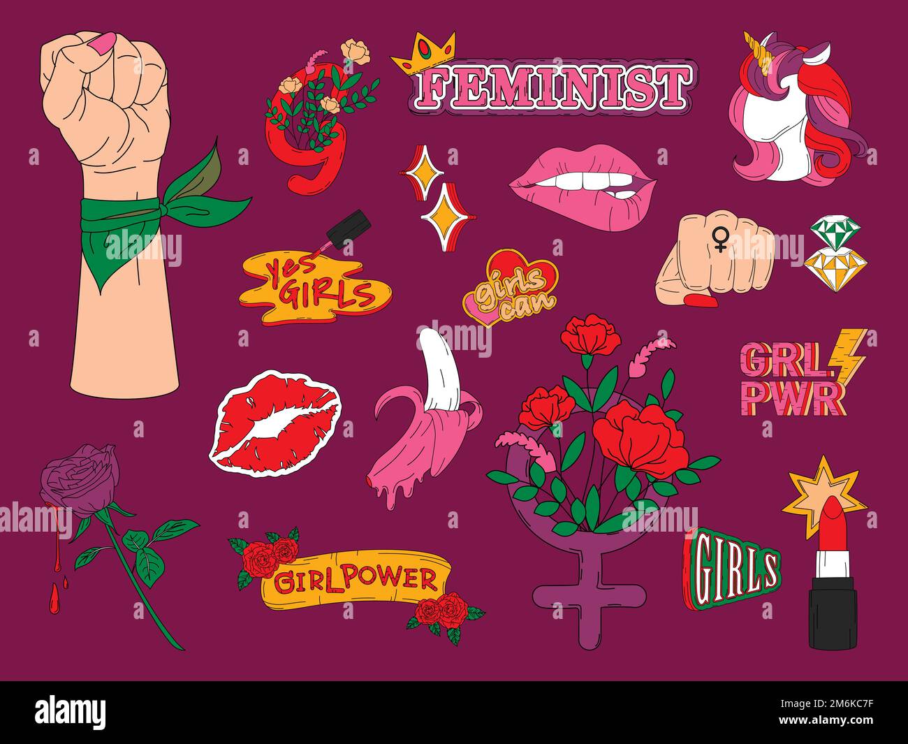 Collection of girl power vectors Stock Vector Image & Art - Alamy