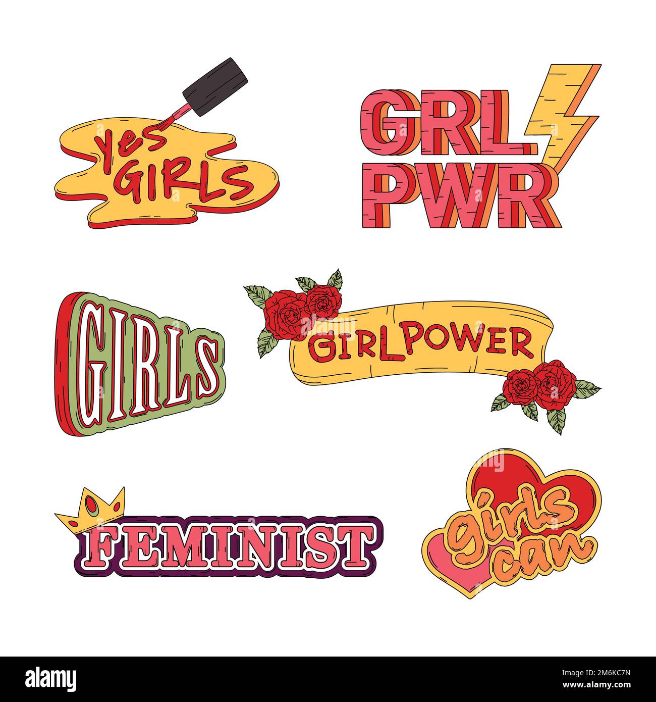 Collection of girl power vectors Stock Vector Image & Art - Alamy