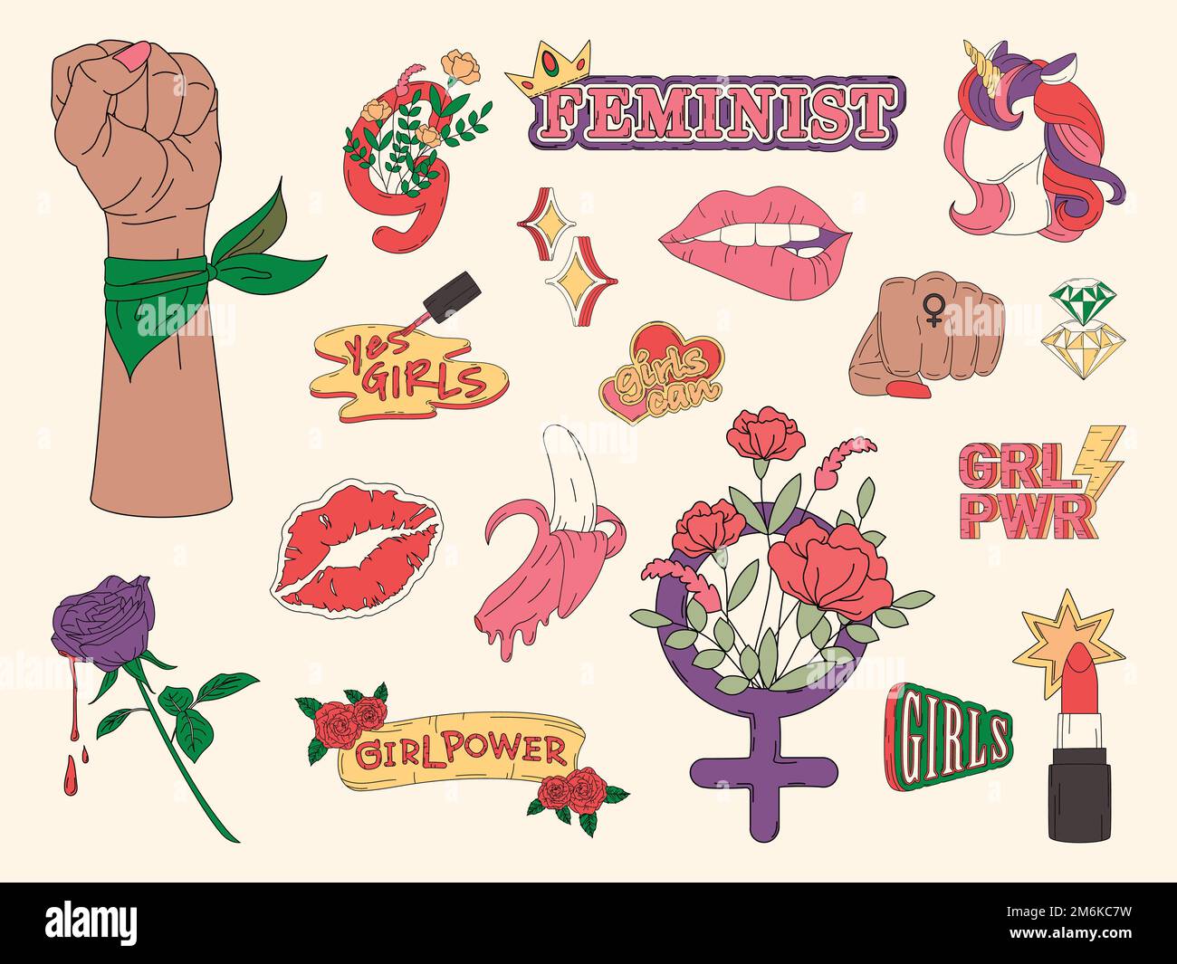 Collection of girl power vectors Stock Vector Image & Art - Alamy