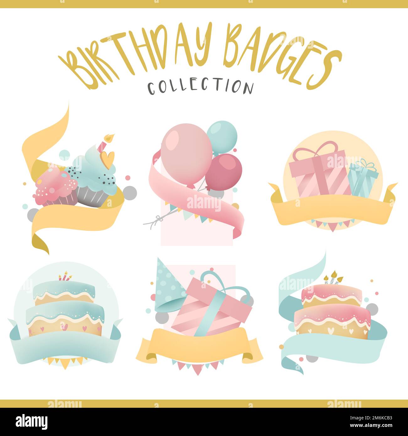 Collection of colorful birthday badge vectors Stock Vector Image & Art ...