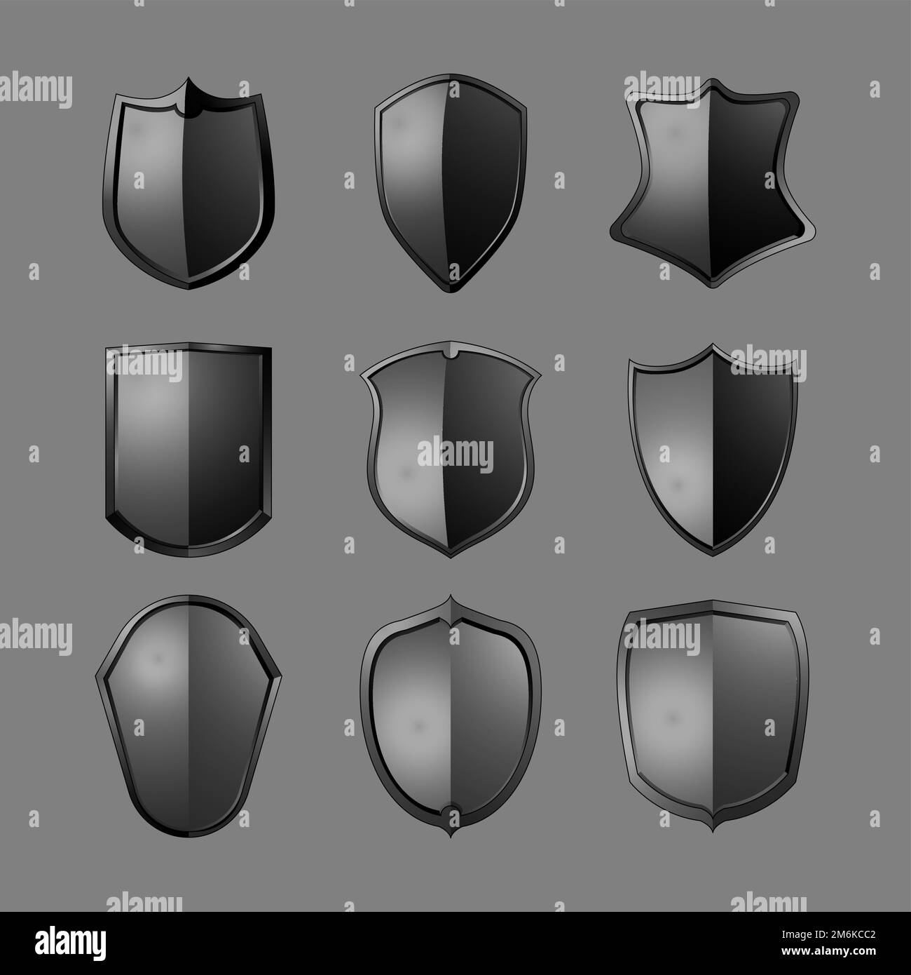 Black Baroque shield elements vector set Stock Vector Image & Art - Alamy