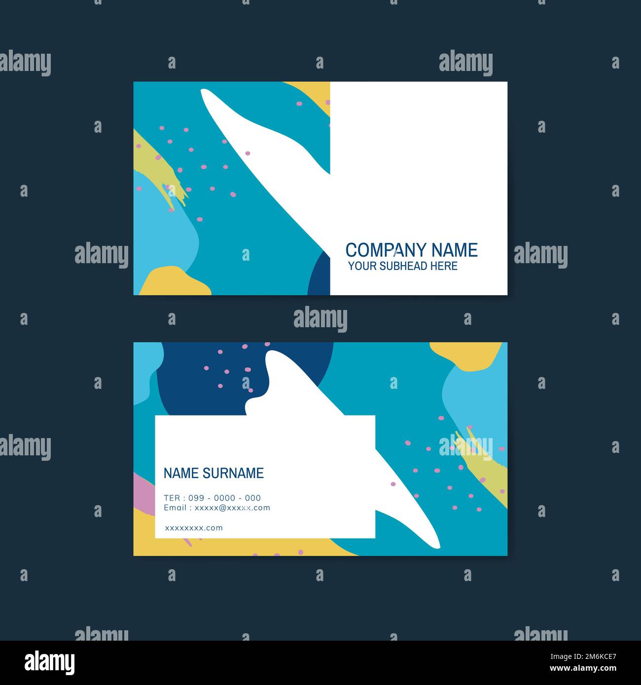 Colorful Memphis pattern business card vector Stock Vector Image & Art ...