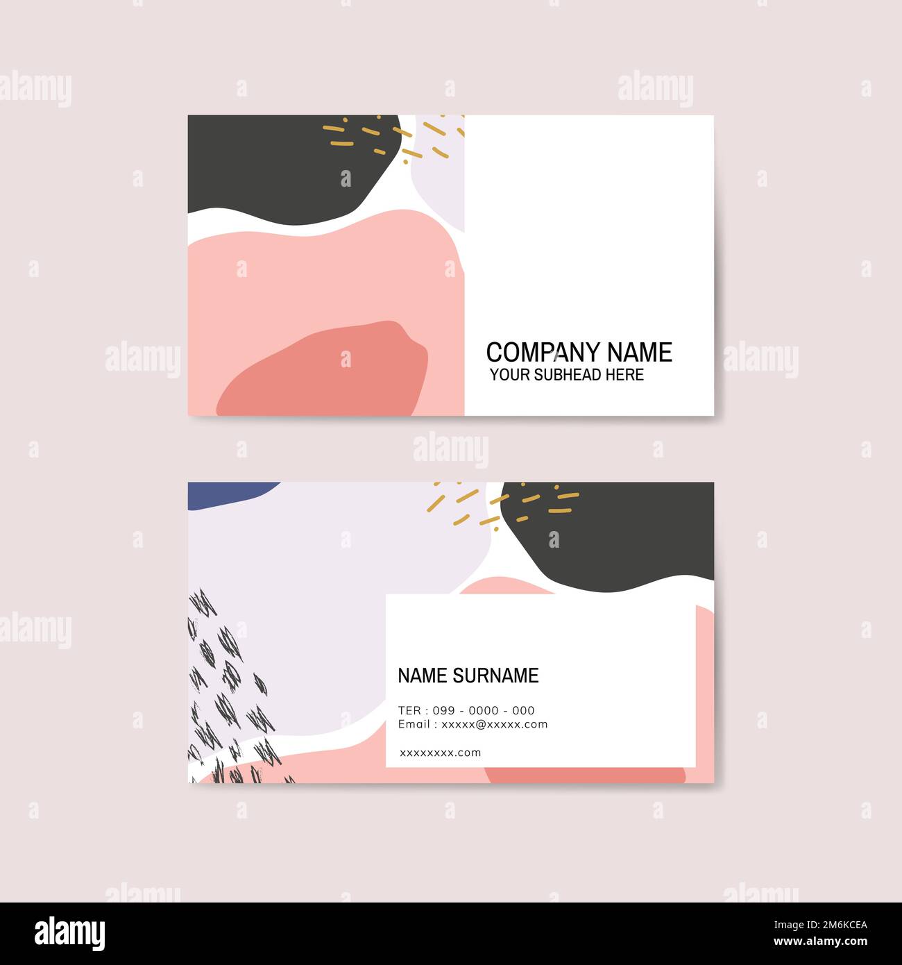 Colorful Memphis pattern business card vector Stock Vector Image & Art ...