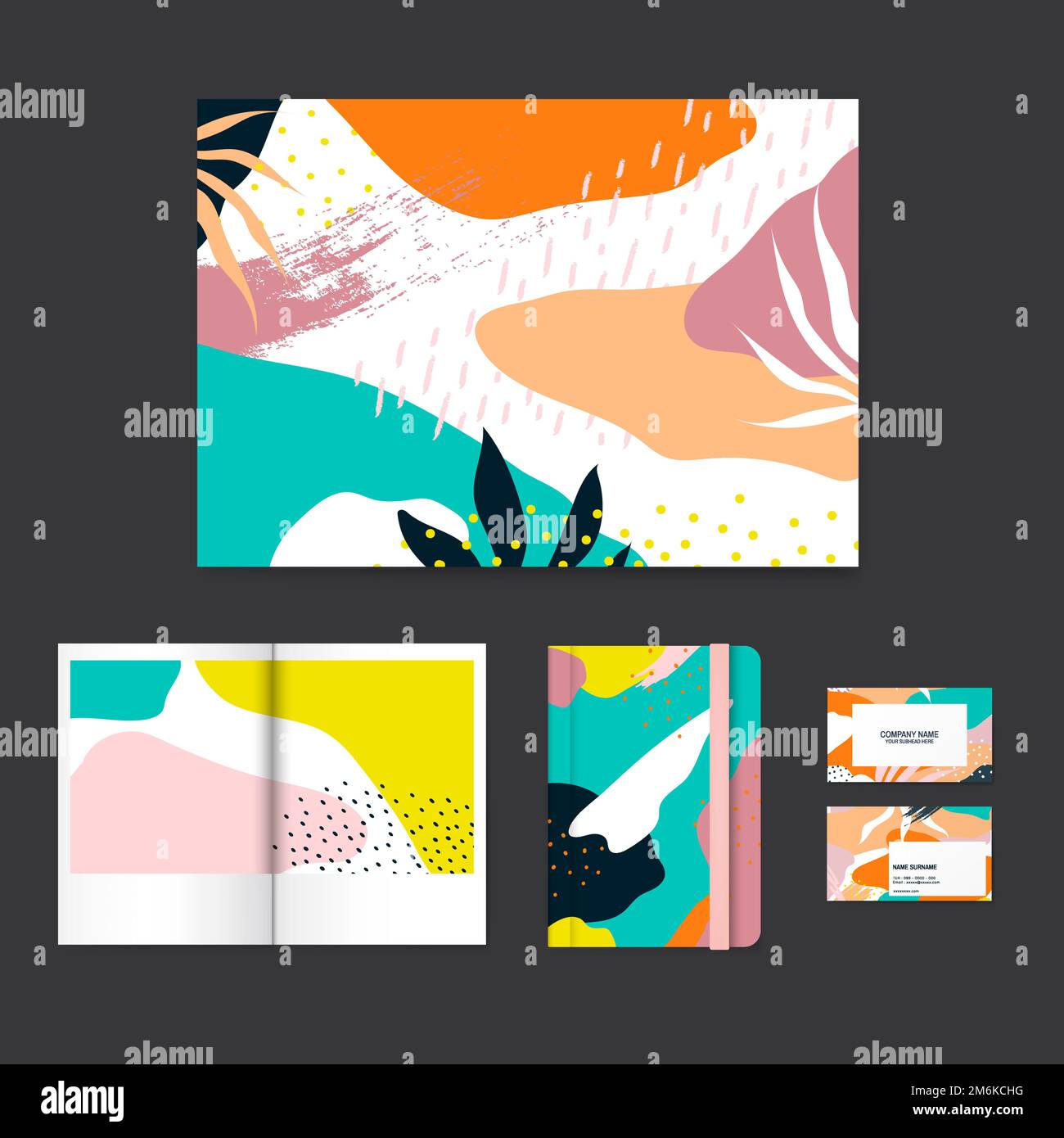 Colorful Memphis design layout vector set Stock Vector Image & Art - Alamy