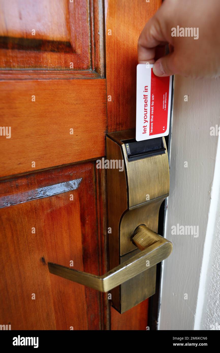 Swipe to open the door Stock Photo - Alamy