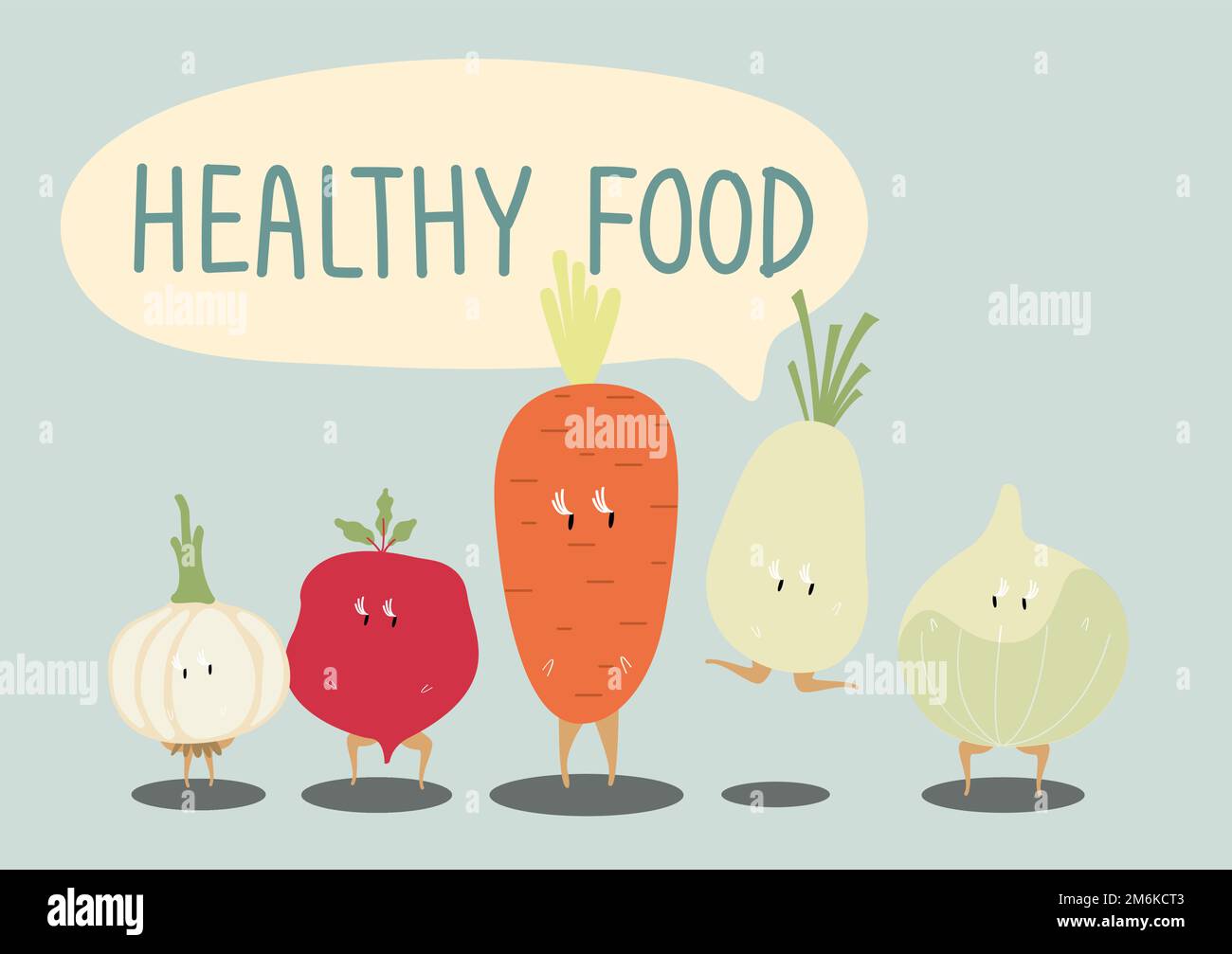 Fresh vegetable cartoon characters set vector Stock Vector Image & Art ...