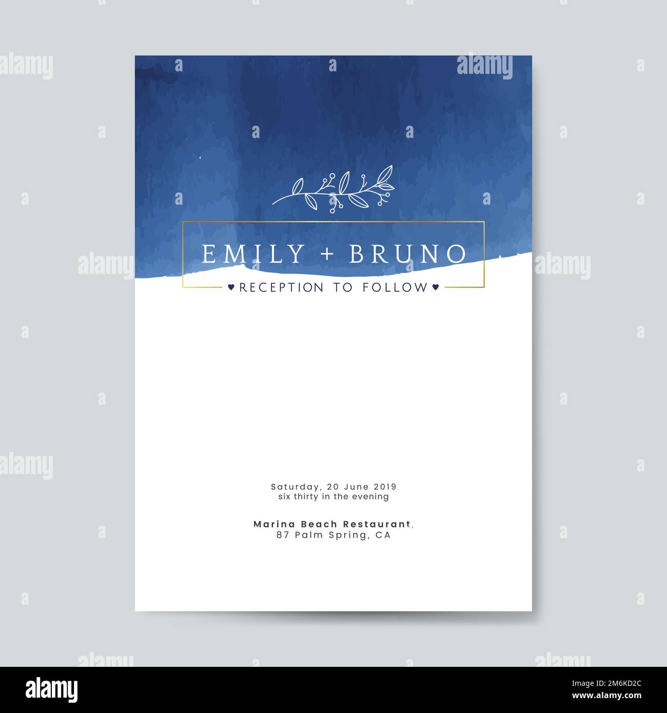 Blue wedding invitation hi-res stock photography and images - Alamy