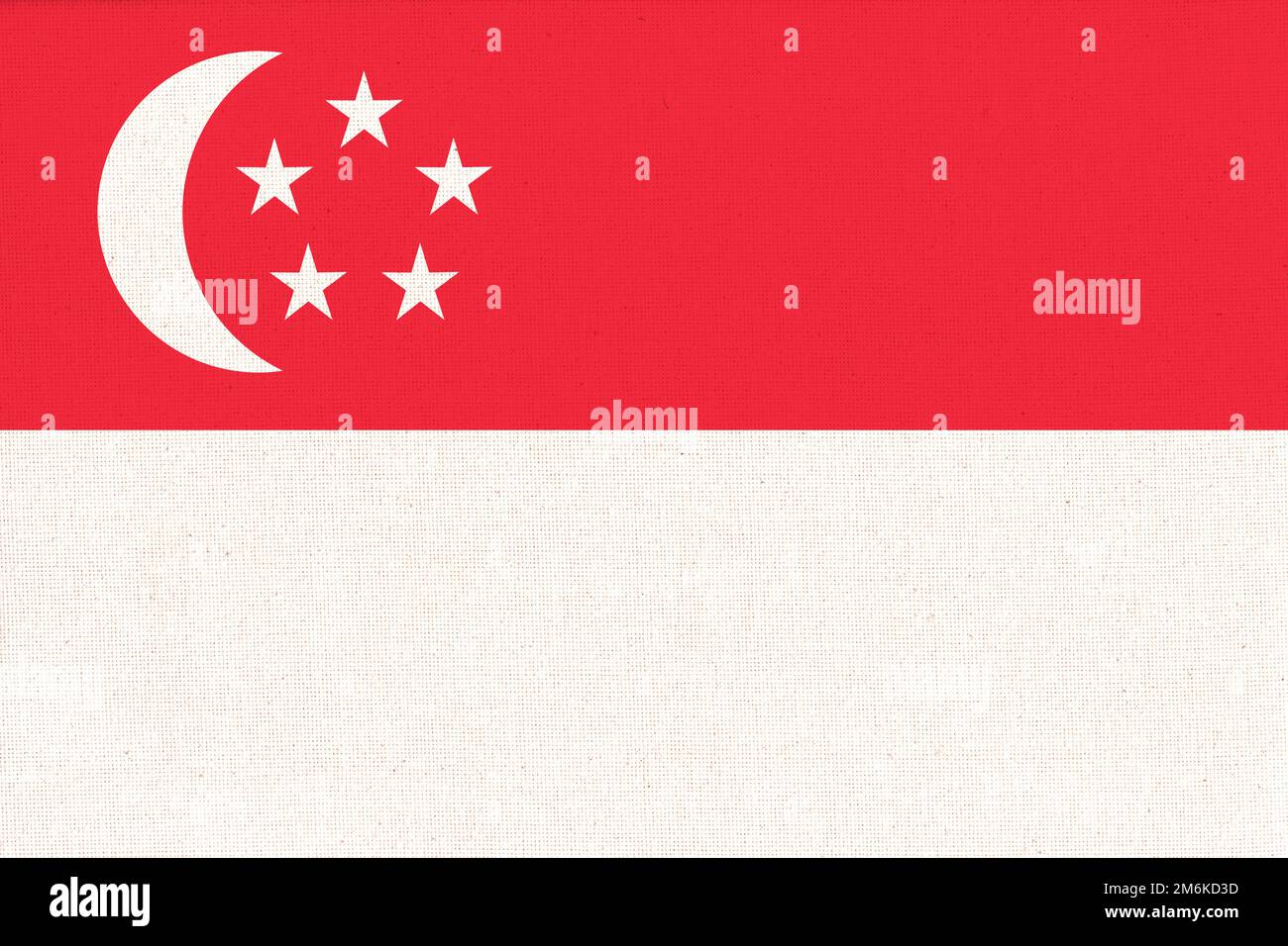Flag of Singapore. Singaporean flag on fabric surface. Fabric Texture ...