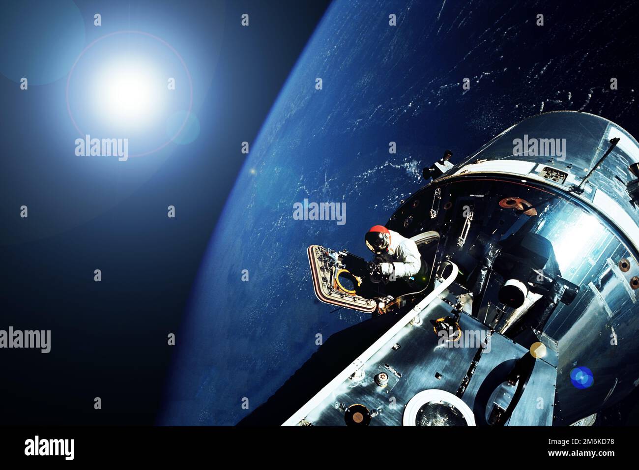 Spaceship to the moon. Elements of this image furnished by NASA. High ...