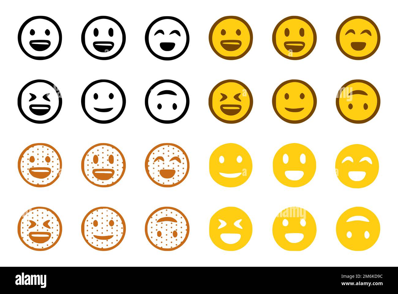 Emoticons set happy smile Cut Out Stock Images & Pictures - Alamy