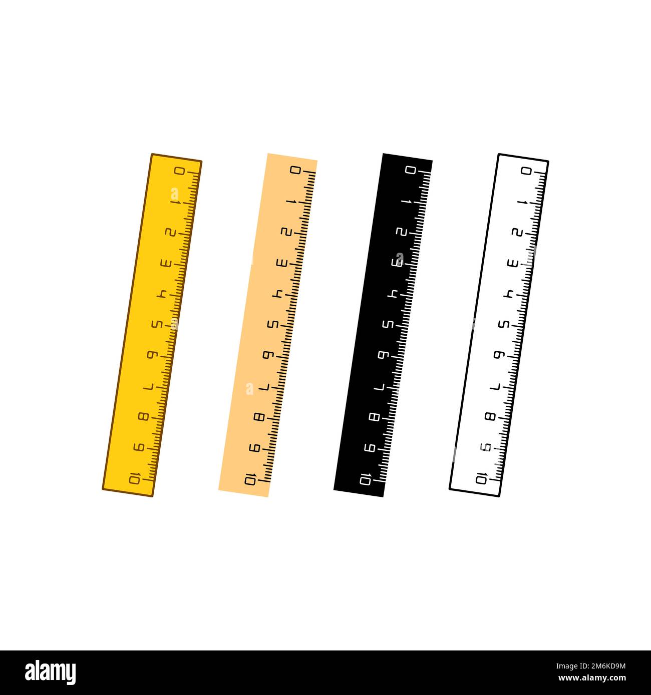 Vector set of rulers in different styles on white background Stock ...