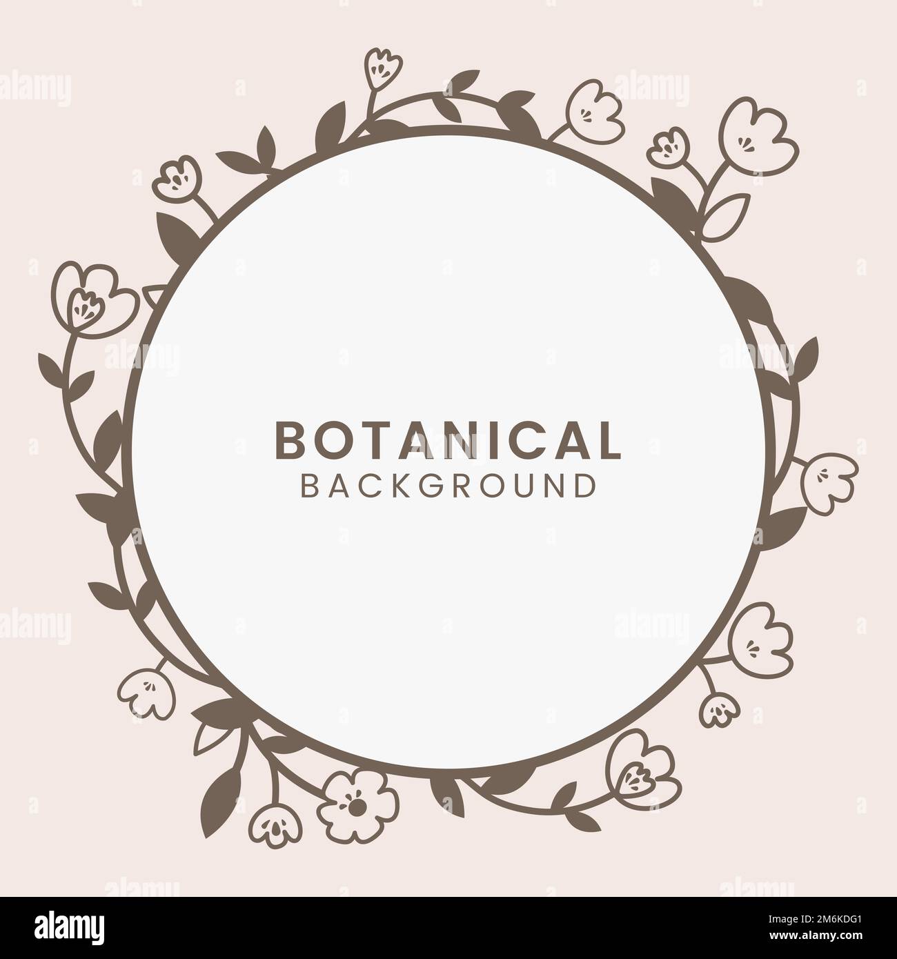 Brown botanical round framed vector Stock Vector Image & Art - Alamy