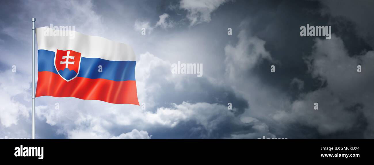 Slovakian flag waving on hi-res stock photography and images - Alamy