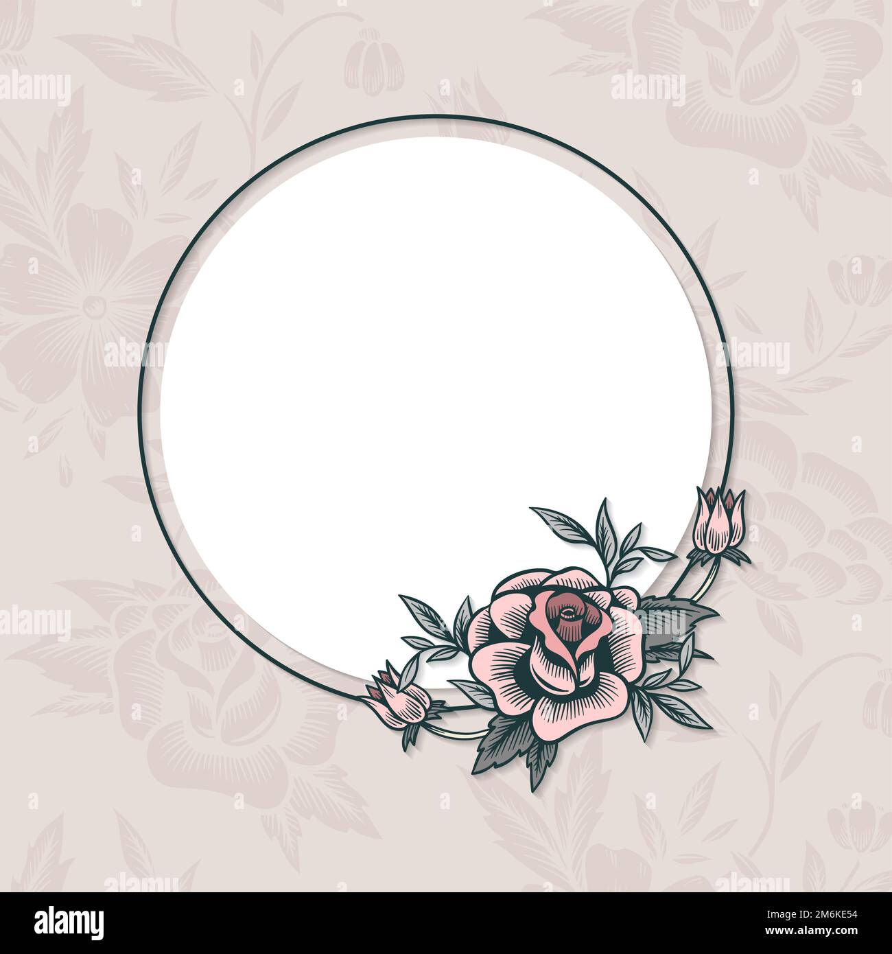 Floral circle framed banner vector Stock Vector Image & Art - Alamy