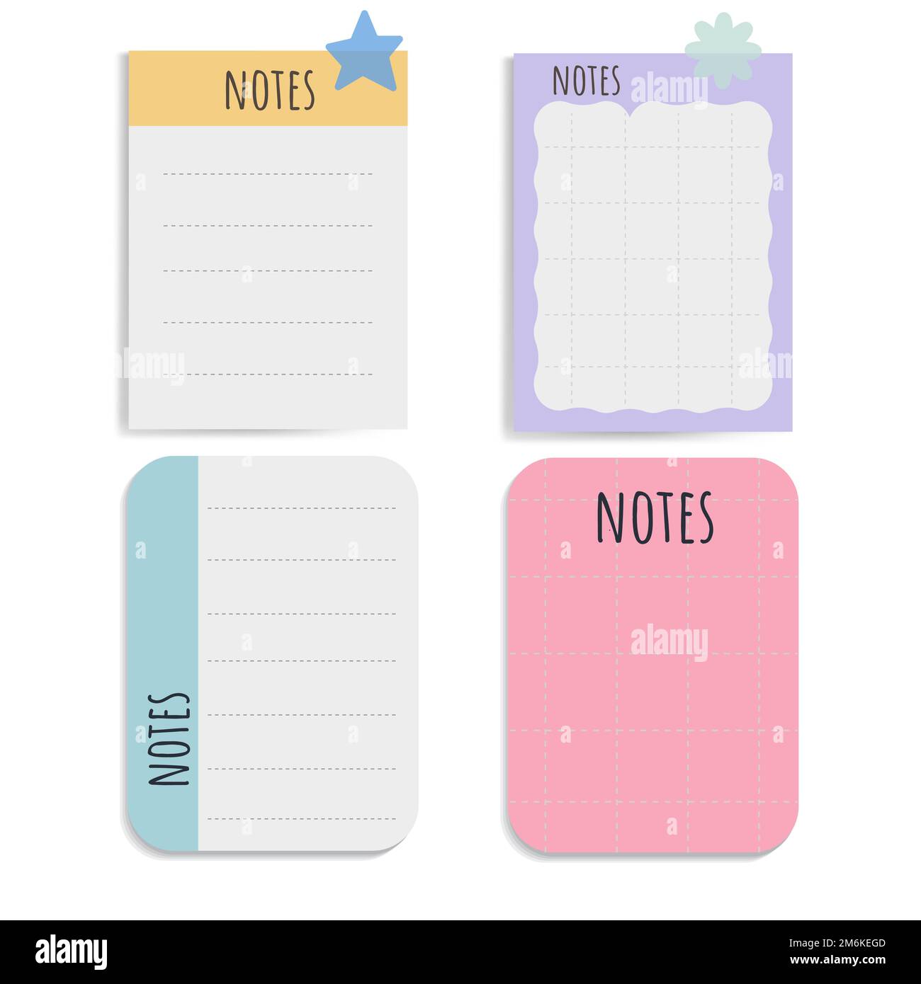 Cute note papers vector set Stock Vector Image & Art - Alamy