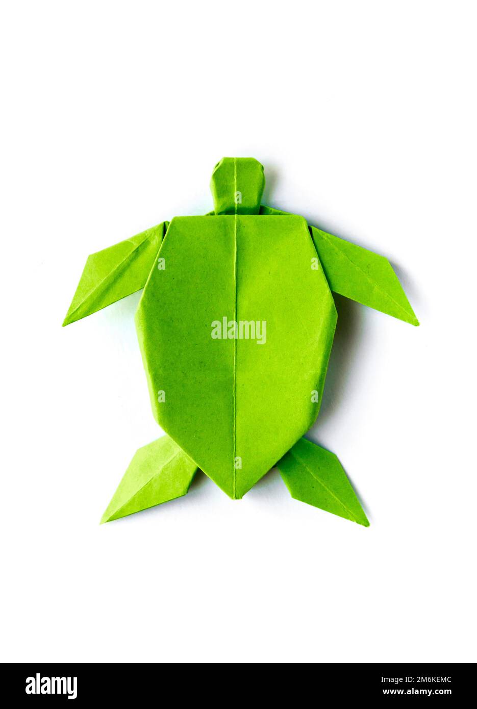 Green paper turtle origami isolated on a white background Stock Photo ...