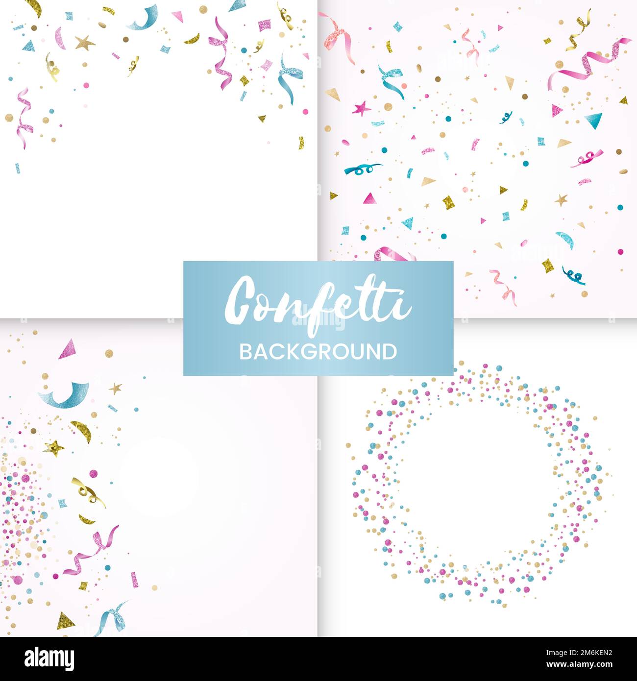 Confetti on blank white background vector set Stock Vector Image & Art ...