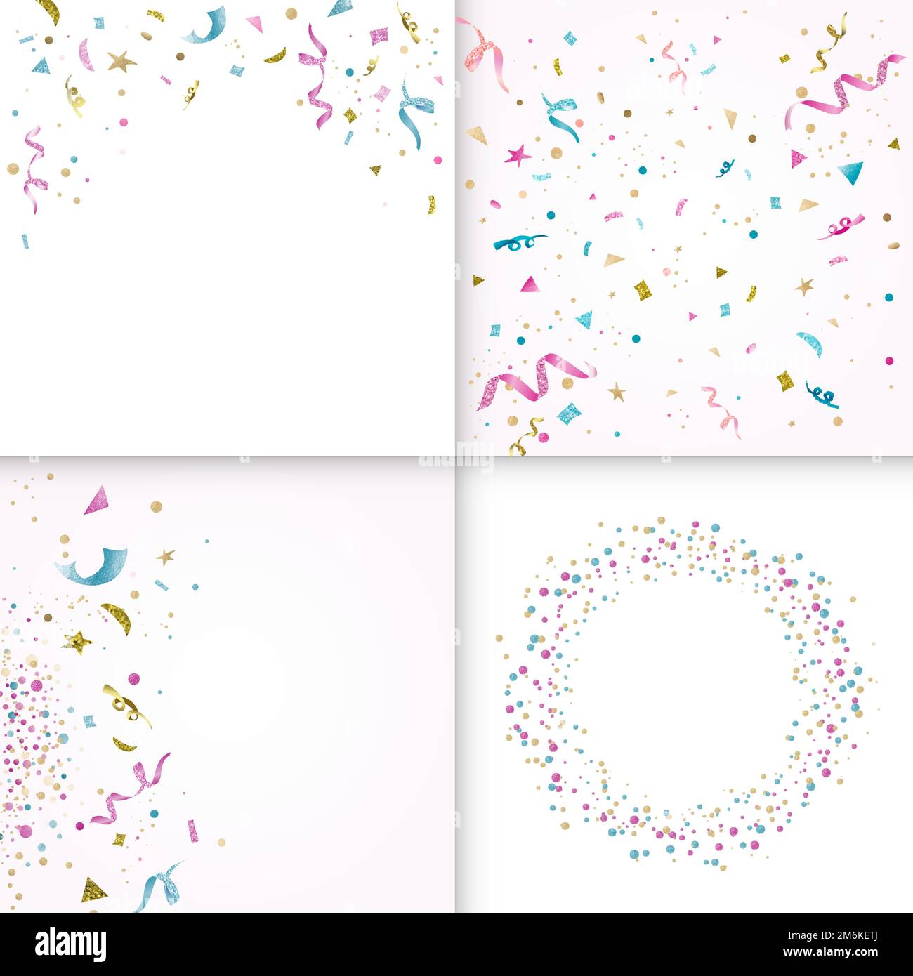 Confetti on blank white background vector set Stock Vector Image & Art ...