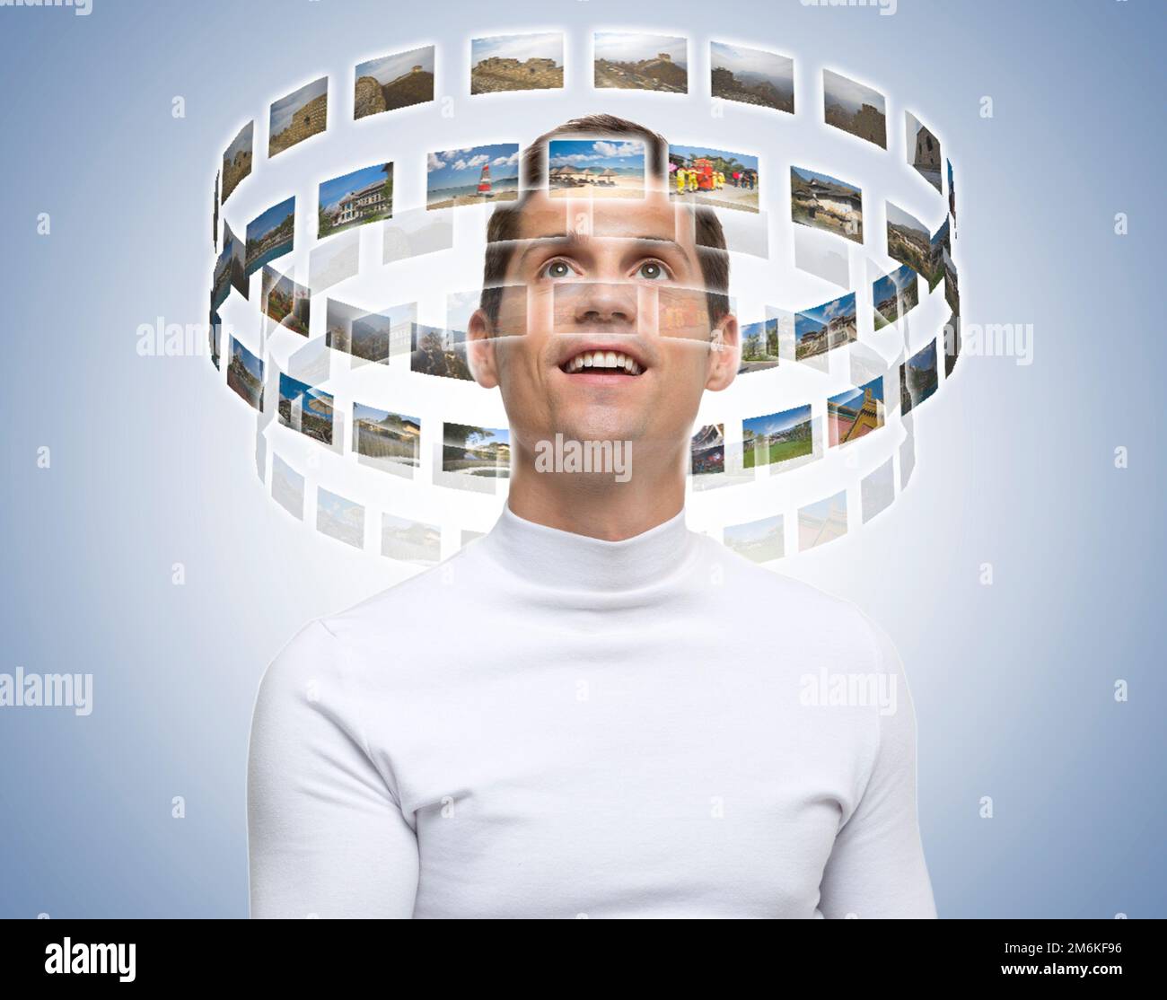 High-tech researchers and hologram Stock Photo - Alamy