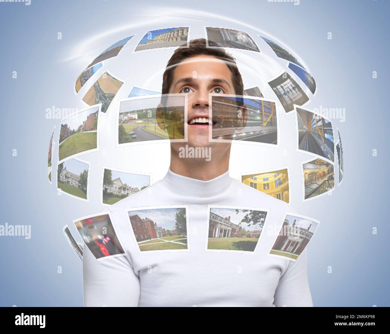 High-tech researchers and hologram Stock Photo - Alamy