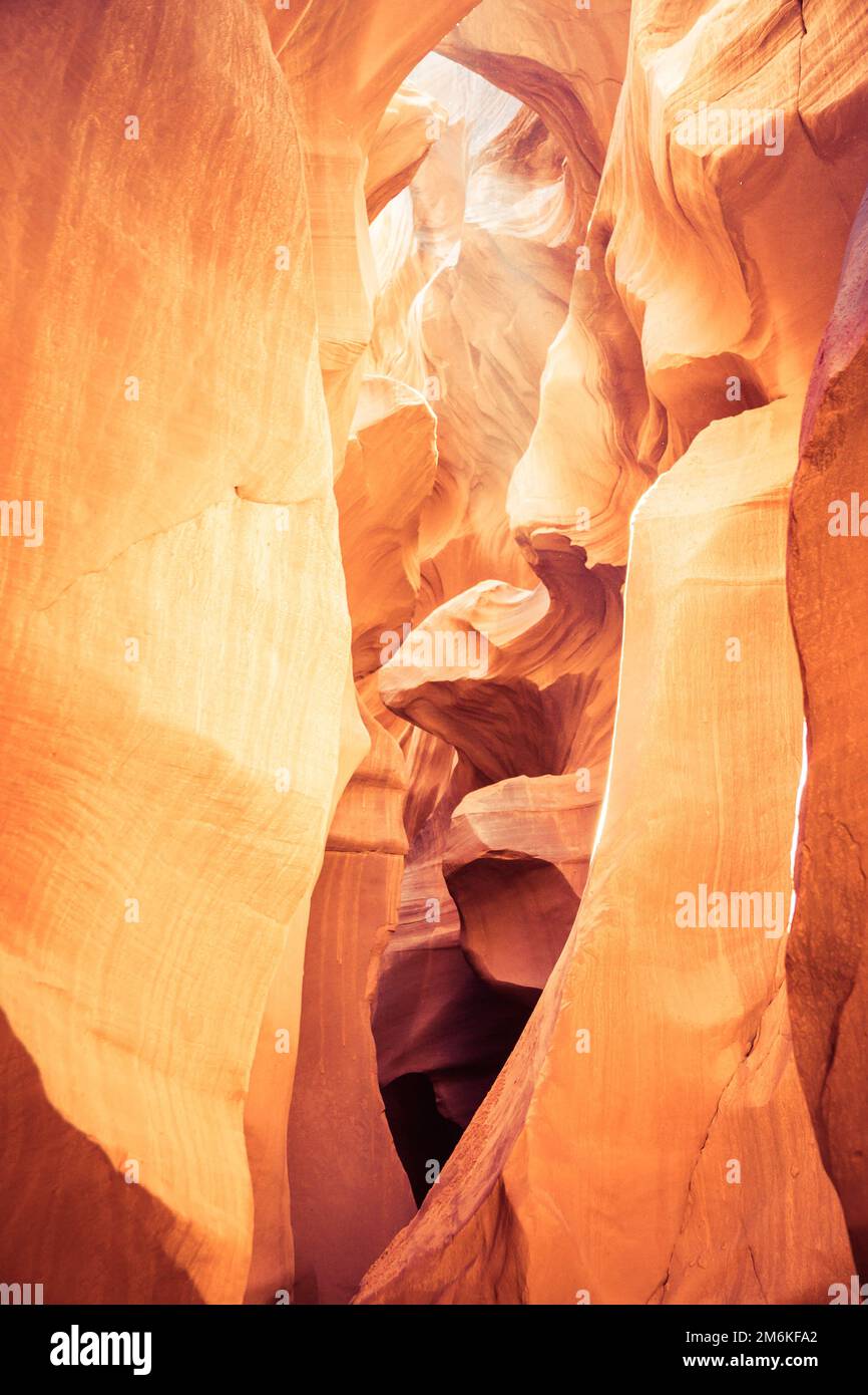 Details of the sandstone formations of Antelope canyon in Arizona with ...