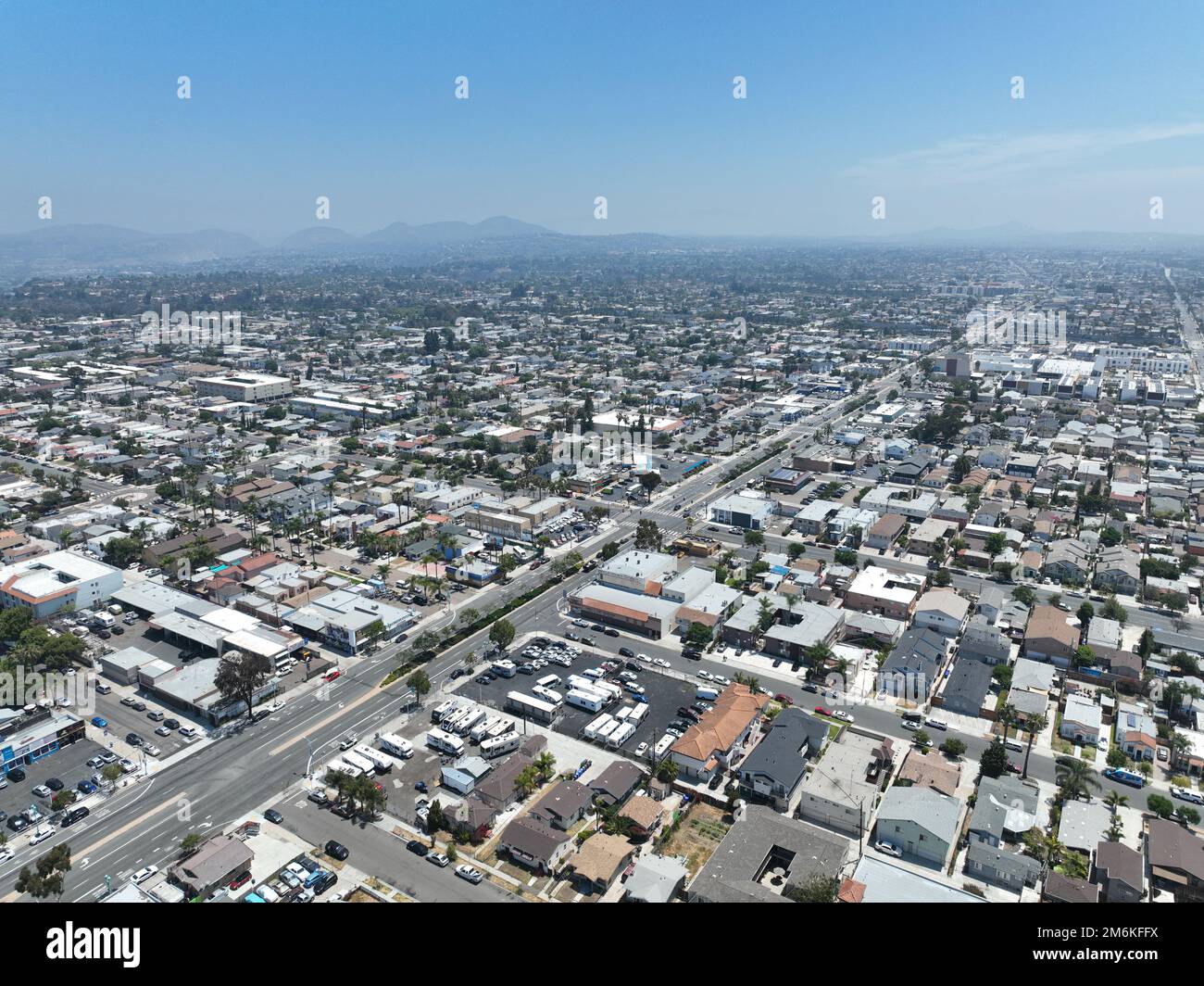 Aerial view of North Park neighborhood in San Diego, California Stock ...