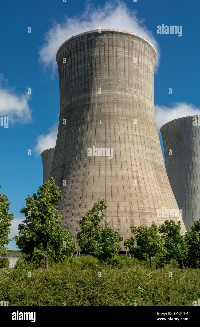 Nuclear power plant. Cooling towers. Nuclear power station. Mochovce ...