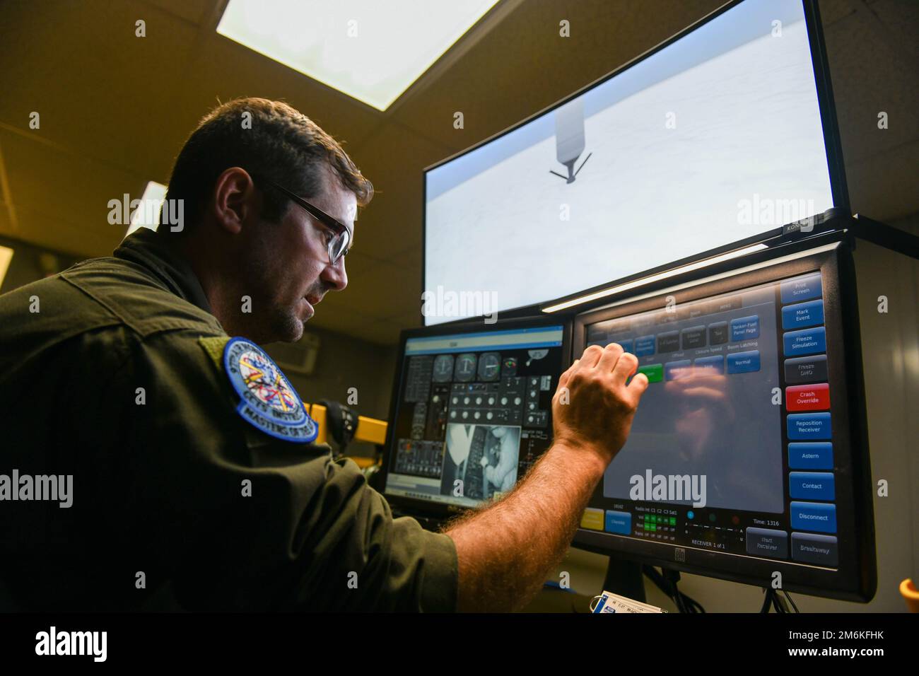 U.S. Air Force Staff Sgt. Jeff Michal, 54th Air Refueling Squadron boom ...