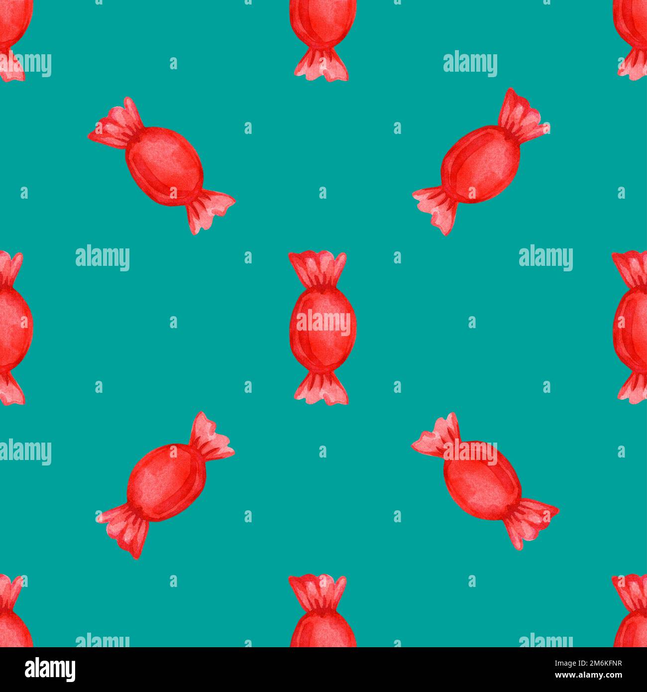 Festive seamless pattern with candy in a red wrapper Stock Photo - Alamy