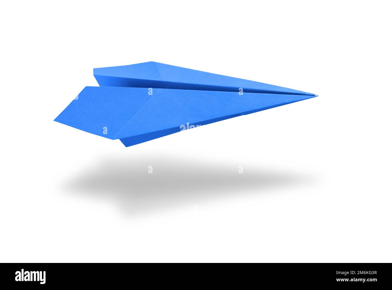 Blue paper plane origami isolated on a white background Stock Photo - Alamy