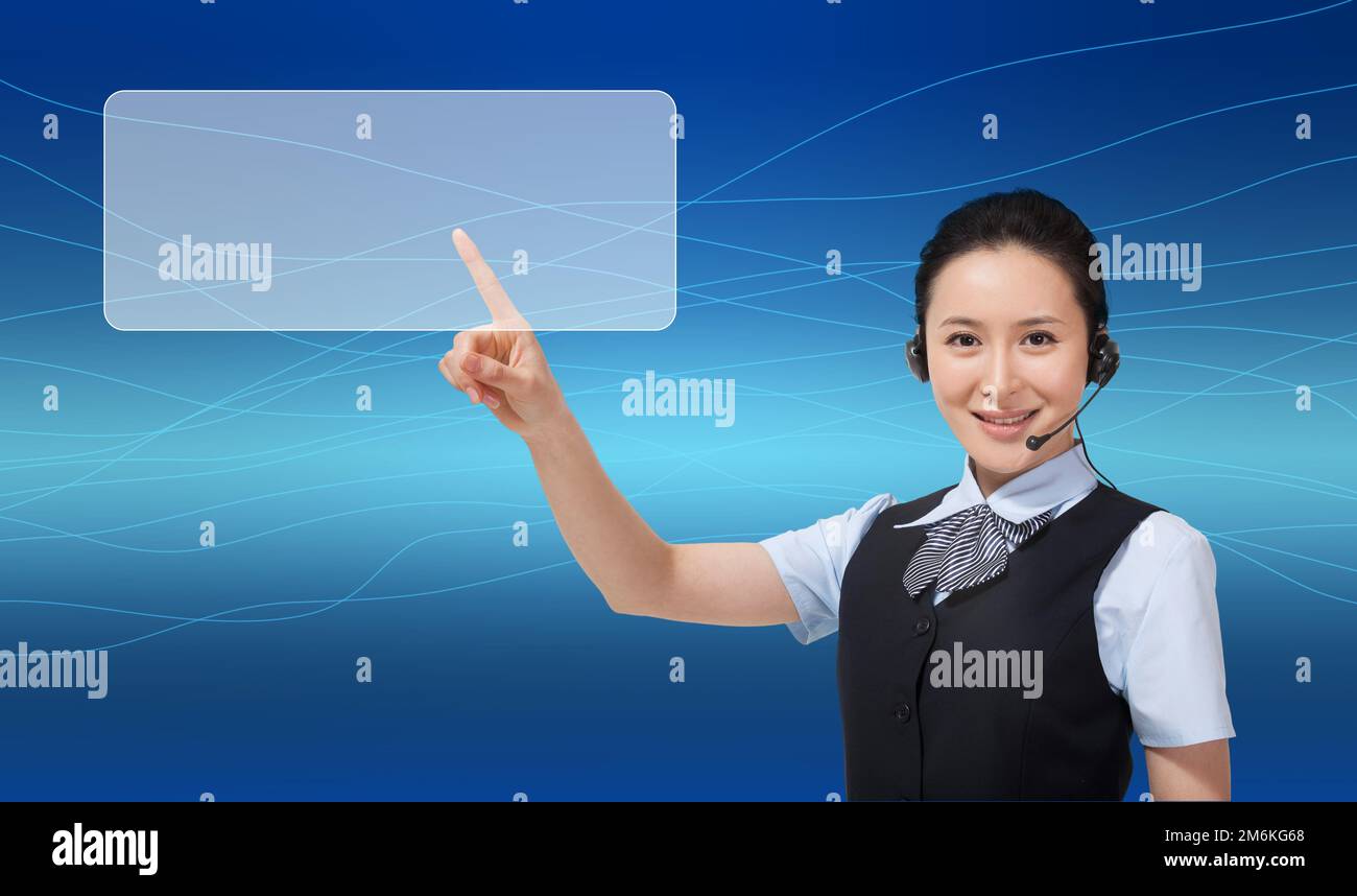 Customer service women gestures Stock Photo - Alamy