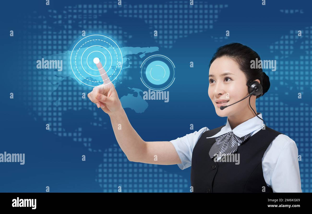 Customer service women gestures Stock Photo - Alamy