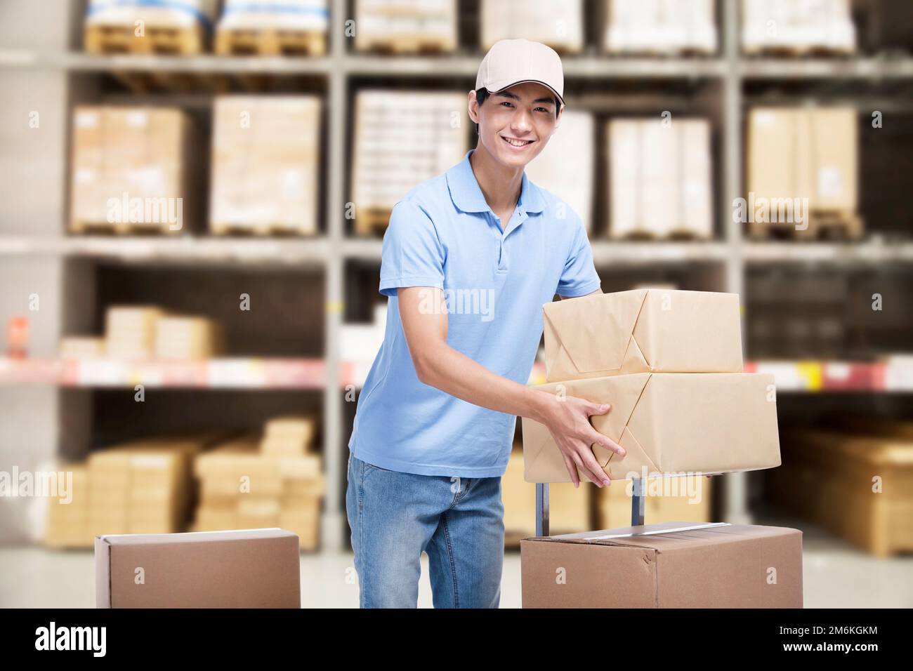 Freight logistics warehouse staff Stock Photo - Alamy