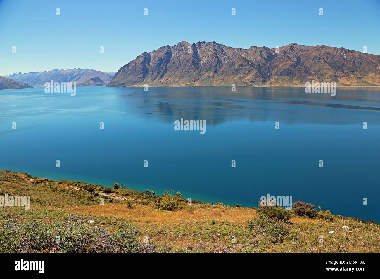 On Hawea Lake - New Zealand Stock Photo - Alamy