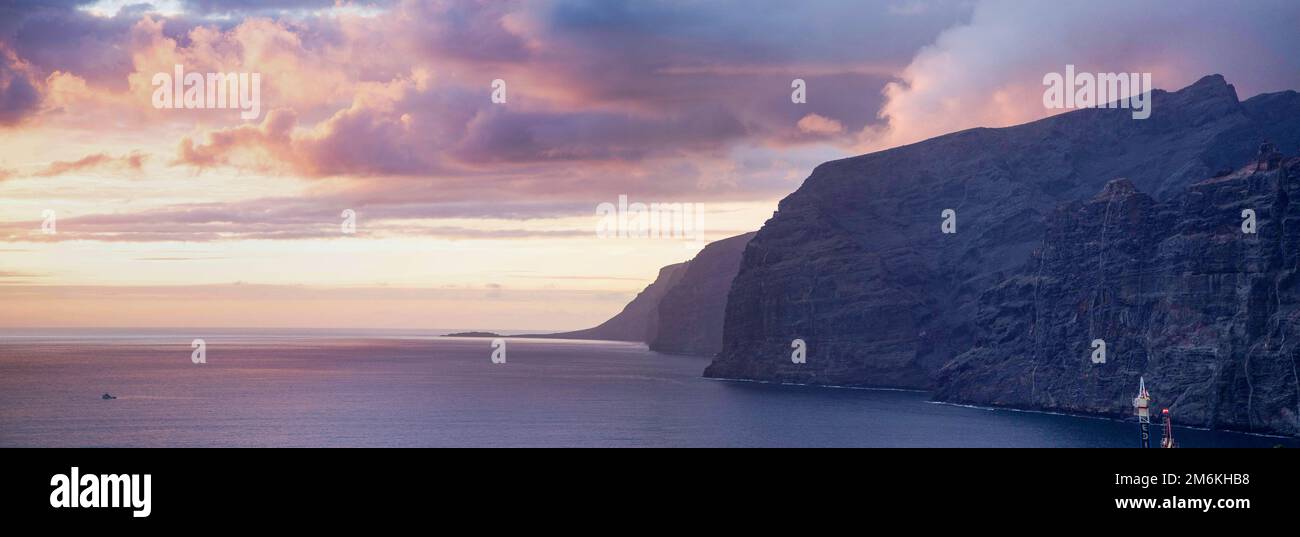 Amazing sunset over Los Gigantes Tenerife Stock Photo - Alamy