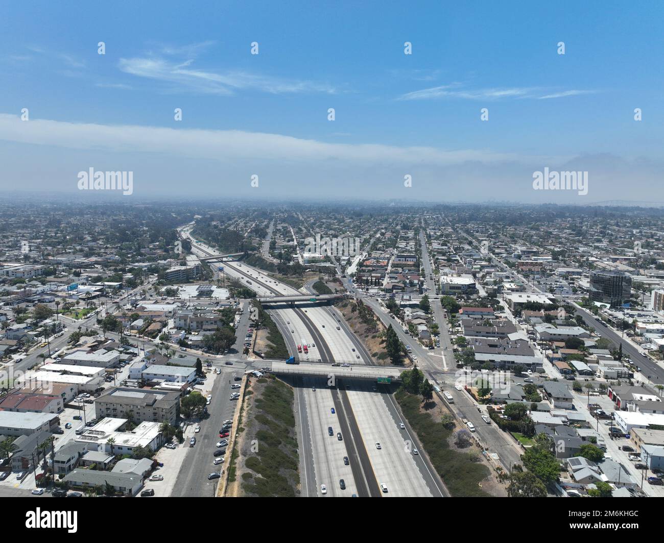 Aerial freeway traffic in san hi-res stock photography and images - Alamy