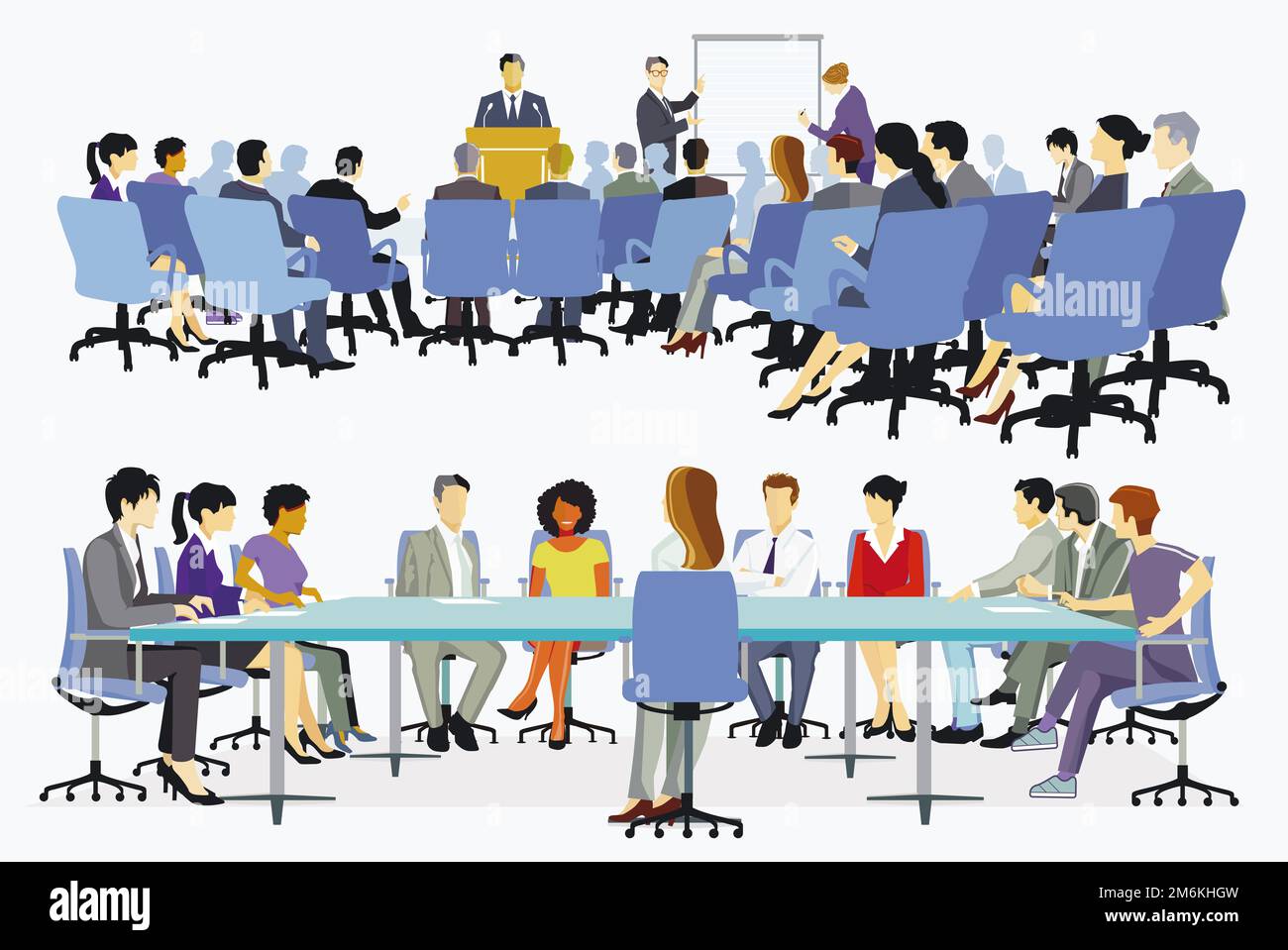 Business seminar, presentation, training, illustration Stock Photo - Alamy