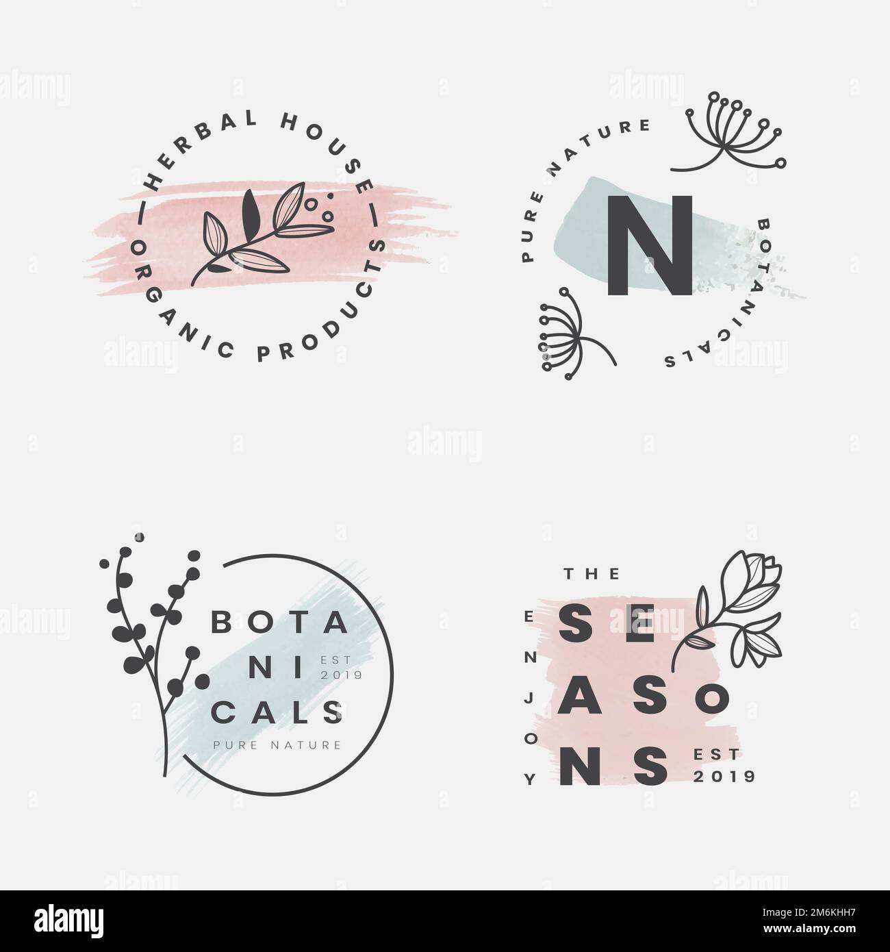 Set of floral botanical vectors Stock Vector Image & Art - Alamy