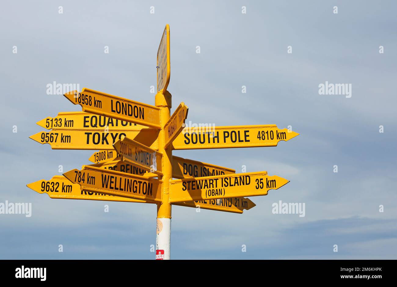 Signpost, New Zealand Stock Photo - Alamy