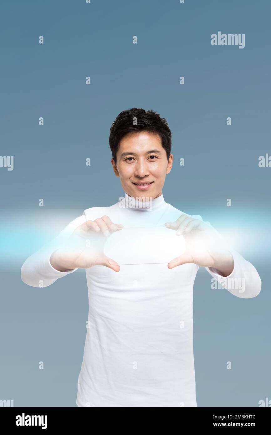 The youth man life science and technology Stock Photo - Alamy