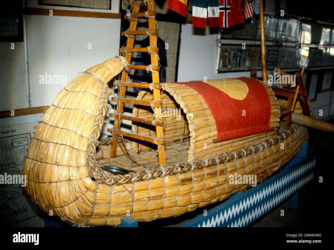 Replica of a papyrus reed boat displayed in the Pharaonic Village ...