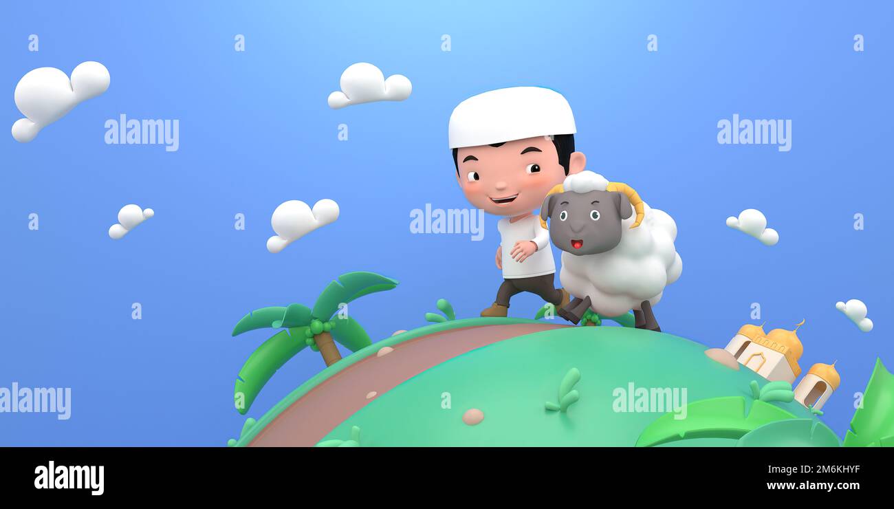 Eid al-Adha official holidays which are celebrated within Islam. 3d ...