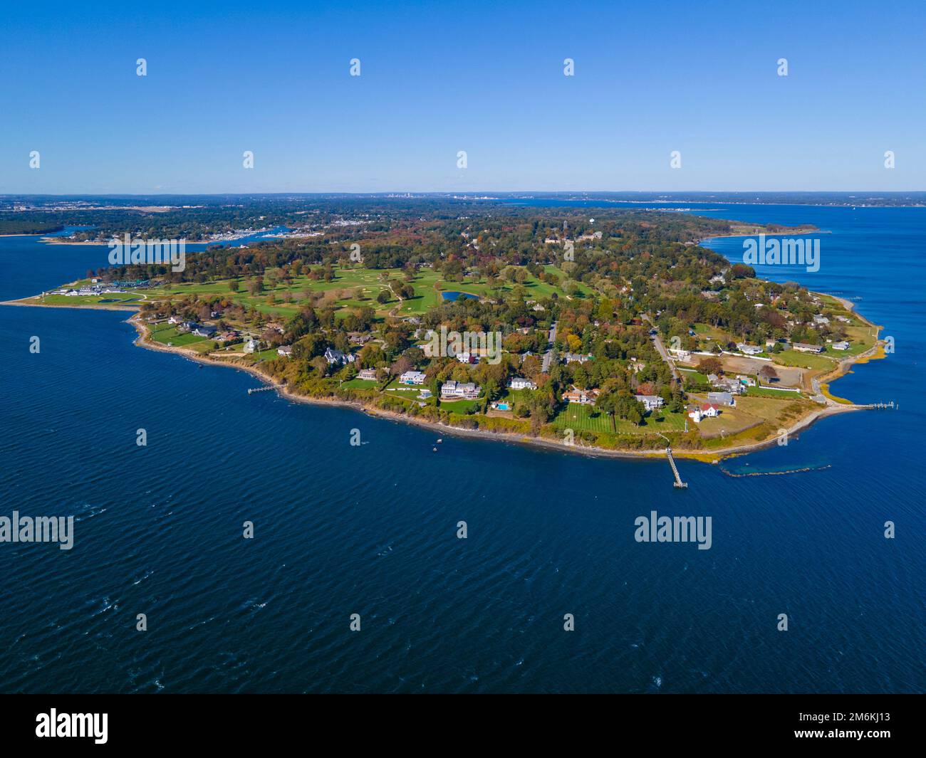 Aerial view of Warwick Point including Warwick Lighthouse in city of ...