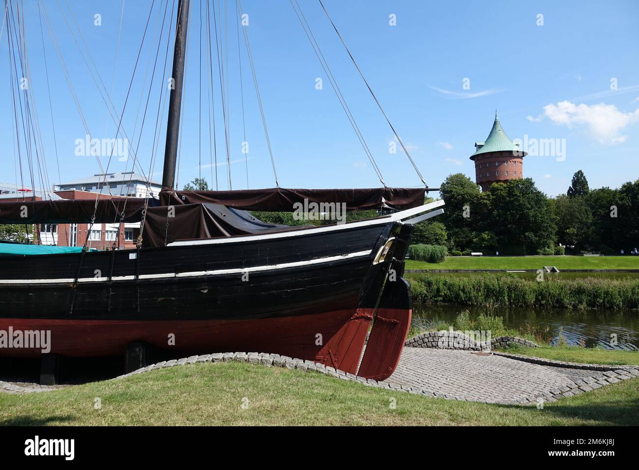 Museum ship and water tower in Cuxhaven Stock Photo - Alamy