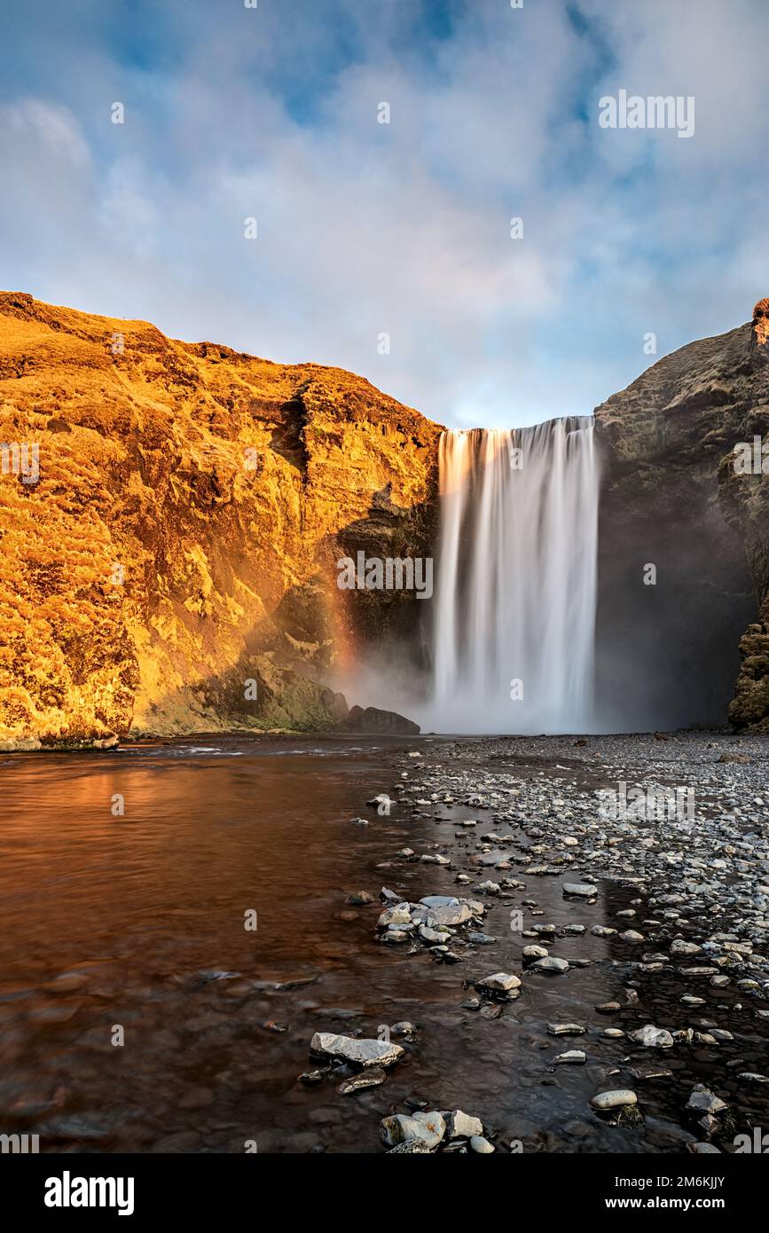Skogafoss waterfall, Iceland Stock Photo - Alamy